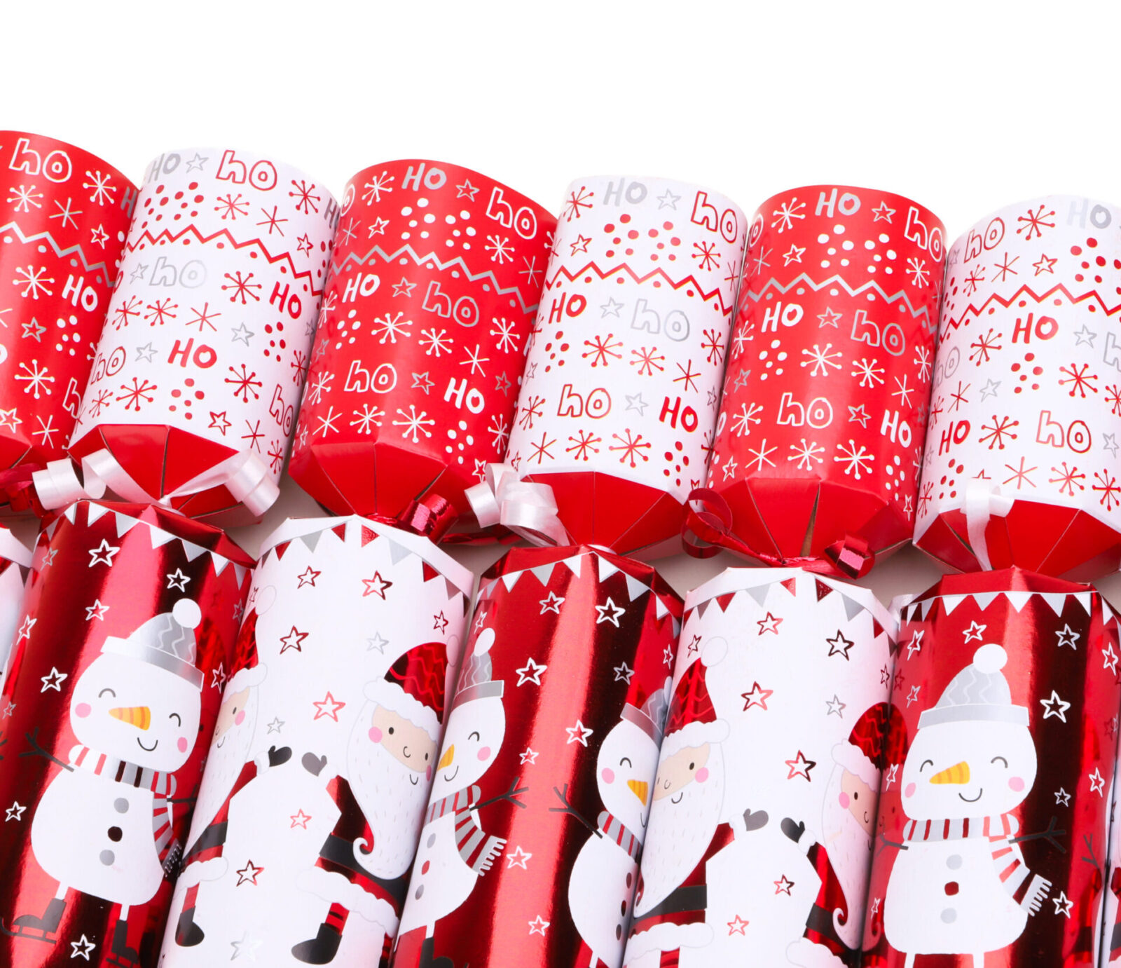 Toyland® Pack Of 10 Snowman & Santa Christmas Crackers - Christmas Shop