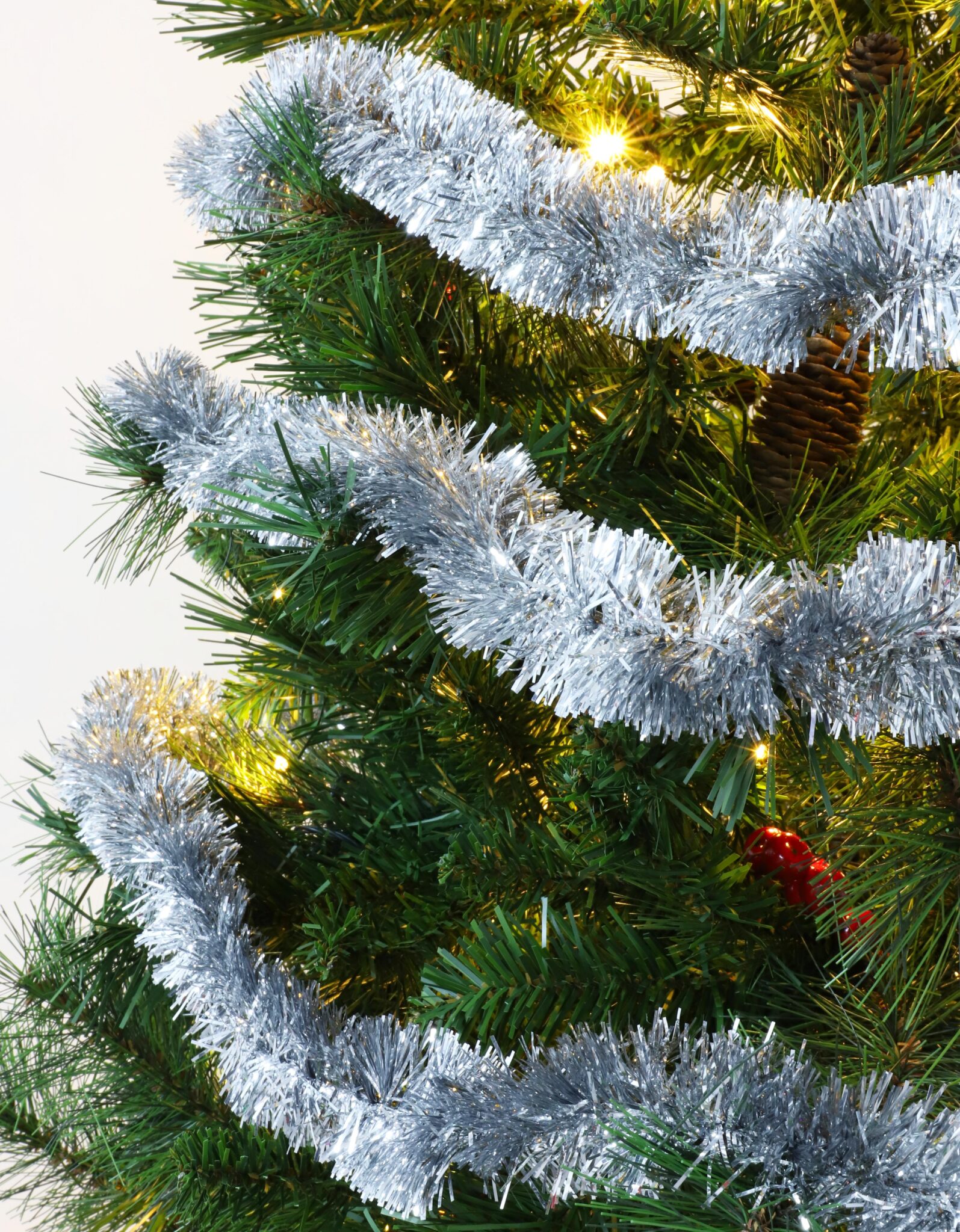 2 Metre Fine Christmas Tinsel - Christmas Decoration Tinsel (Silver ...